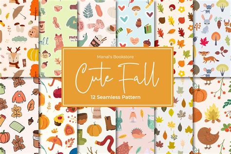 Cute Fall Seamless Pattern Graphic By Manals Bookstore · Creative Fabrica