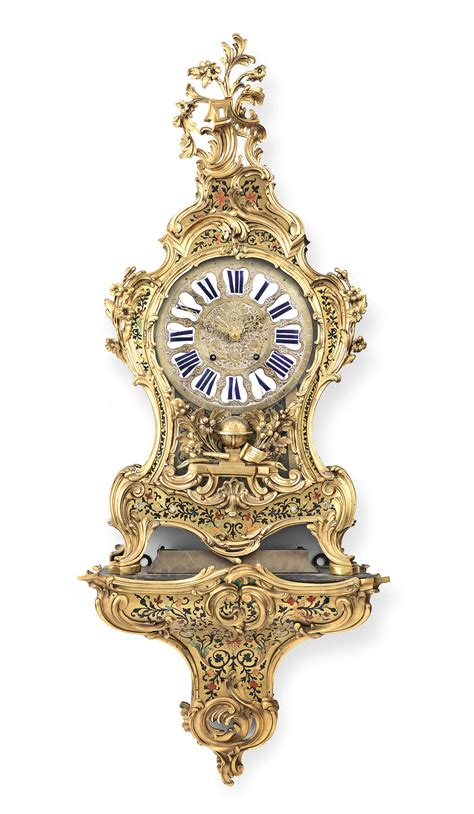 Bonhams An 18th Century French Cut And Inlaid Brass Bracket Clock On Original Wall Bracket The