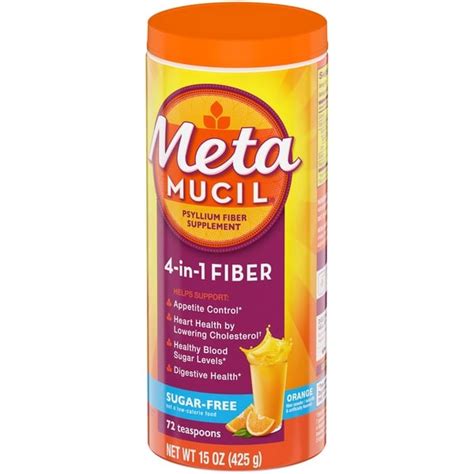 Metamucil Multi Health Psyllium Fiber Supplement Sugar Free Powder