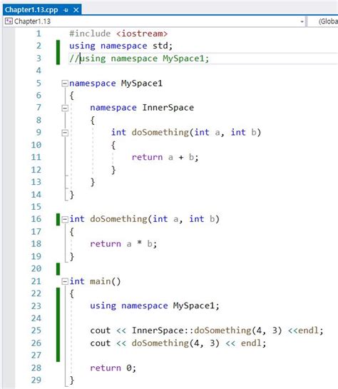 Using Namespace Myspace1 위치 관련 질문 드 인프런 커뮤니티 질문and답변