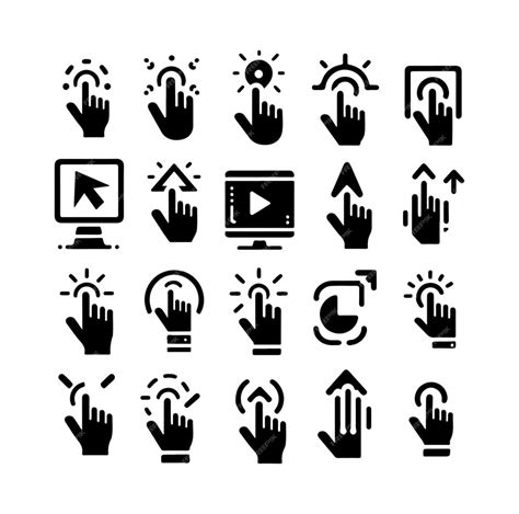 Set Of Arrow Web Cursors Set Computer Pointer Click Icon Clicking