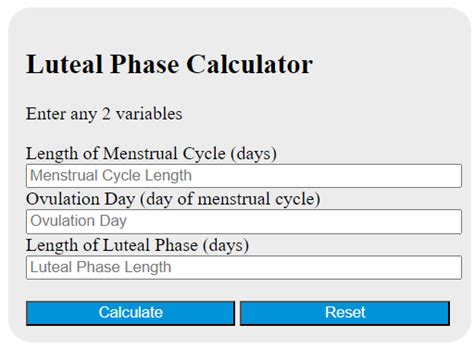Luteal Phase Calculator Luteal Phase Calculator Simple Way To