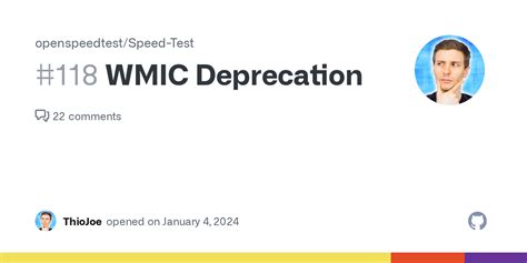 Wmic Deprecation · Issue 118 · Openspeedtestspeed Test · Github