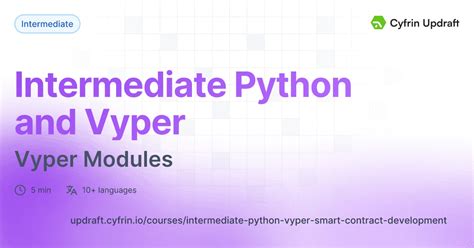 Video Mox Five Vyper Modules Intermediate Python And Vyper