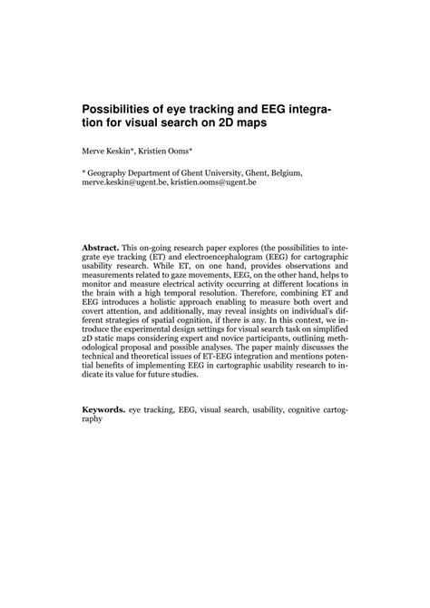 Pdf Possibilities Of Eye Tracking And Eeg Integration For Visual
