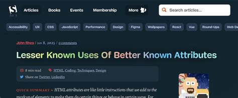 Lesser Known Uses Of Better Known Attributes Smashing Magazine The Undead Institute