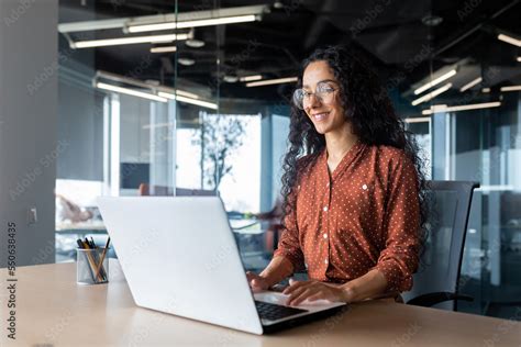 Cheerful And Successful Indian Woman Programmer At Work Inside Modern Office Tech Support