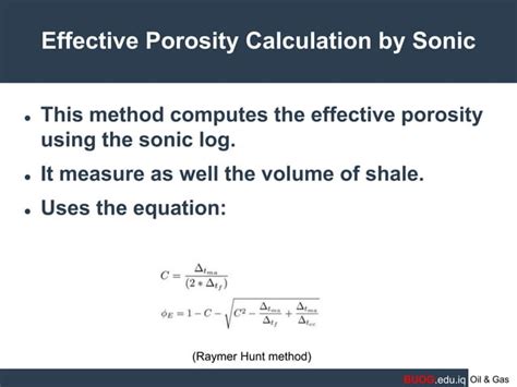 Porosity Calculation Using Techlog Softwares Pptx