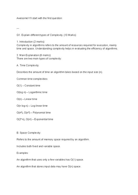 Daa Complexity Types And Asymptotic Notation Explained 10 Marks