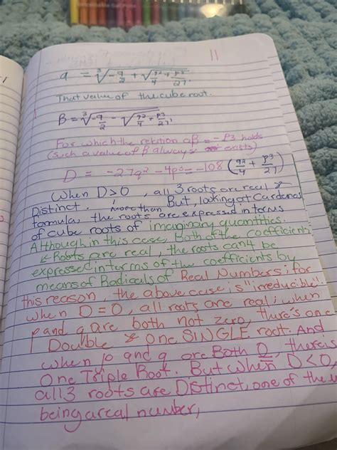 Algebra I Cubic Cardanos Formula Can Someone Explain These Notes To Me In Cardanos Formula