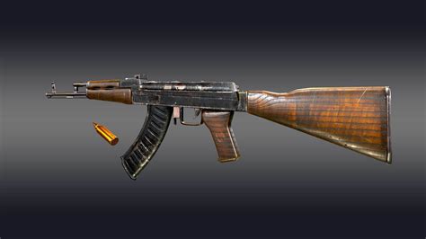 Ak 47 Rifle 3d Model Cgtrader