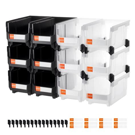 Vevor Sakraujamas Plastmasas Uzglabāšanas Kastes 377 X 215 X 180 Mm K