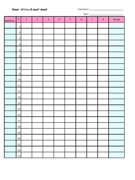 Cheer8countsheets 1 Pdf