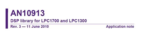 App Note Dsp Library For Lpc1700 And Lpc1300 Microcontrollers