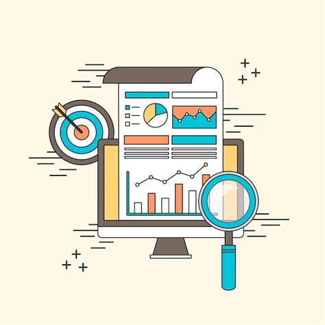 Premium Vector Data Analytic Concept Magnifying Glass With Business