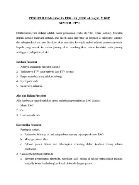 Rpl Prosedur Pemasangan Ekg Pdf Rpl Prosedur Pemasangan Ekg Pdf