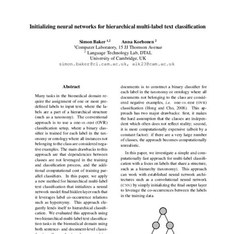 initializing neural networks for hierarchical multi label text