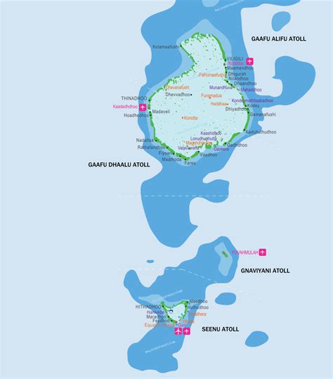 Maldives Map With Resorts Airports And Local Islands 2024