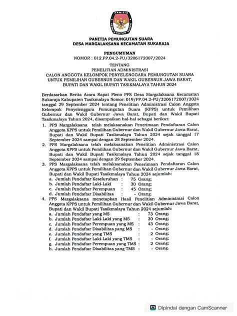 012 Pengumuman Kpps Pdf