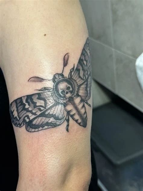 Gothic Moth Tattoo