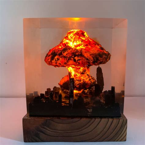 Nuclear Explosion Bomb Diorama Model Light Night Lamp Nuke Etsy