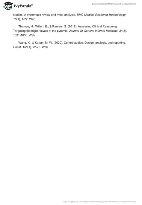 Epidemiological Methods And Measurements 627 Words Essay Example