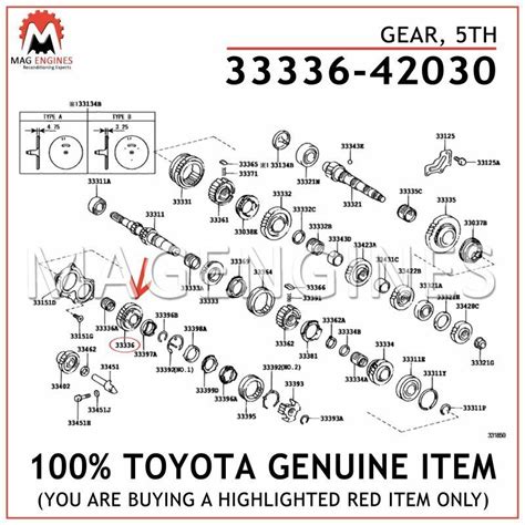33336 42030 Genuine Oem Gear 5th 39 Teeth 3333642030 Ebay