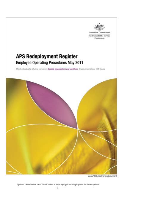 Aps Redeployment Register Employee Operating Procedures Docest