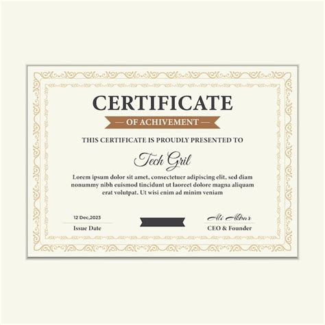 Premium Vector Free Vector Certificate Template Design