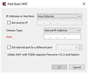 Configure Static NAT SNAT