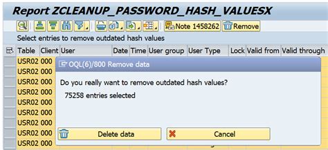 Report Zcleanuppasswordhashvaluesx Remove Wea Sap Community