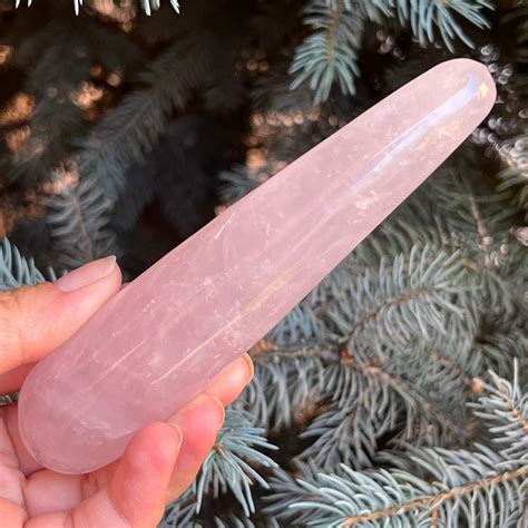 13 Cm Large Rose Quartz Massage Wand Madagascar Model 13 Massage Tool