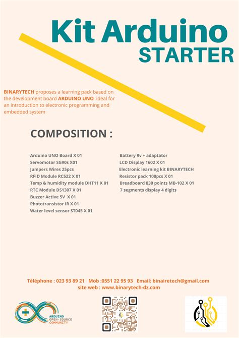 Starter Kit Arduino Uno Binarytech Binarytech Electronique Algérie