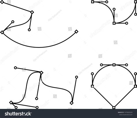 Bezier Curve Editing Vector Illustration Stock Vector Royalty Free Shutterstock