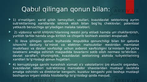 Davlat Xaridini Bekor Qilish Iqtisodiyot Slaydlar