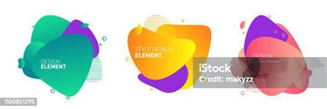 추상적 인 현대 그래픽 요소의 집합입니다 흐르는 액체 모양과 그라데이션 추상 배너입니다 동적 색상 형태와 선 로고 전단지 또는 프리젠 테이션의 디자인을위한 템플릿 벡터 0
