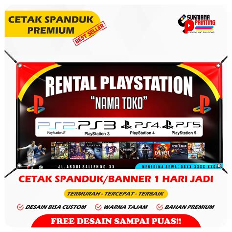Jual Spanduk Banner Rental Playstation Desain Premium Spanduk Promosi My Xxx Hot Girl