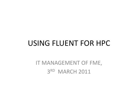 Fluent And Abaqus Course For Hpc