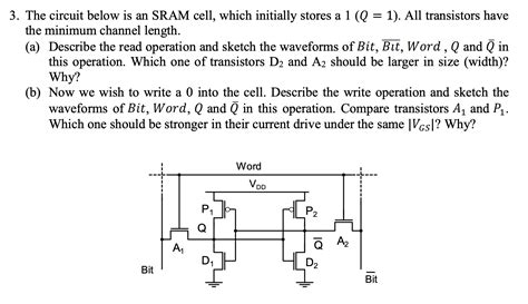The Circuit Below Is An SRAM Cell Which Chegg