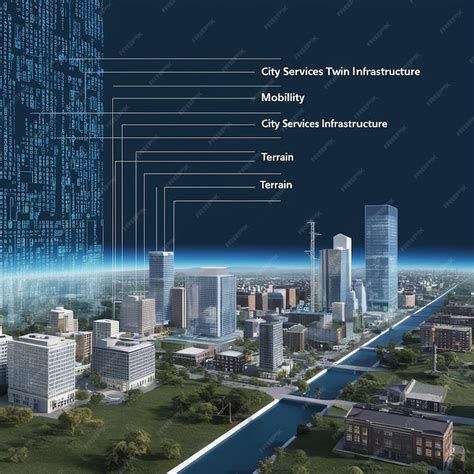 A Photorealistic City Digital Twin Infographic Showing Premium Ai Generated Image