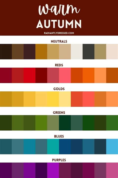 Warm Autumn Colors Fall Color Palette Soft Autumn Color Palette