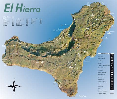 Carte Routière Del Hierro Guide Touristique Del Hierro Îles Canaries