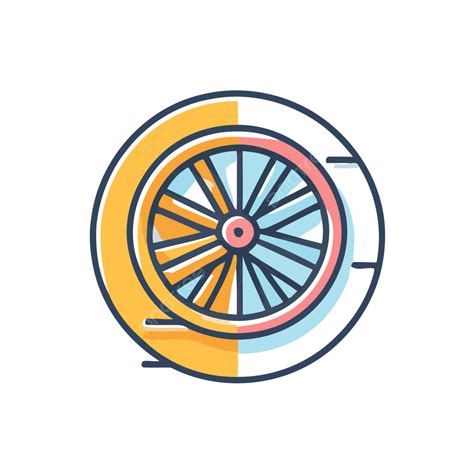 그래픽 사이클링 휠 아이콘 벡터 흰색 바탕에 자전거 바퀴를 묘사한 직계 아이콘 플랫 아이콘 및 드리블에 의한 벡터 일러스트