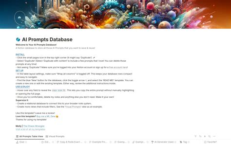 Ai Prompts Database Template Notion Marketplace