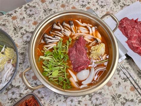 등촌 샤브샤브 칼국수 레시피 만들기 얼큰 소고기 샤브샤브 육수 재료 네이버 블로그