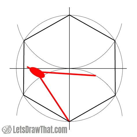 How To Draw A Hexagon Using Compass And Hand Drawn