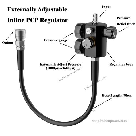 Hubenpower Externally Adjustable Inline Pcp Regulator With Hose