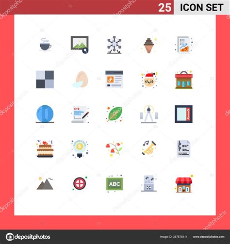 Mobile Interface Flat Color Set Pictograms Increase Analysis Park Party Stock Vector By ©flatart