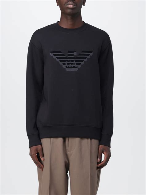 Emporio Armani Outlet Cotton Sweatshirt With Logo Black 1
