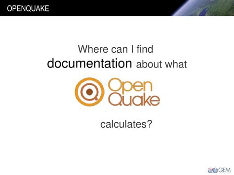 PPT OpenQuake PowerPoint Presentation Free Download ID 6399926